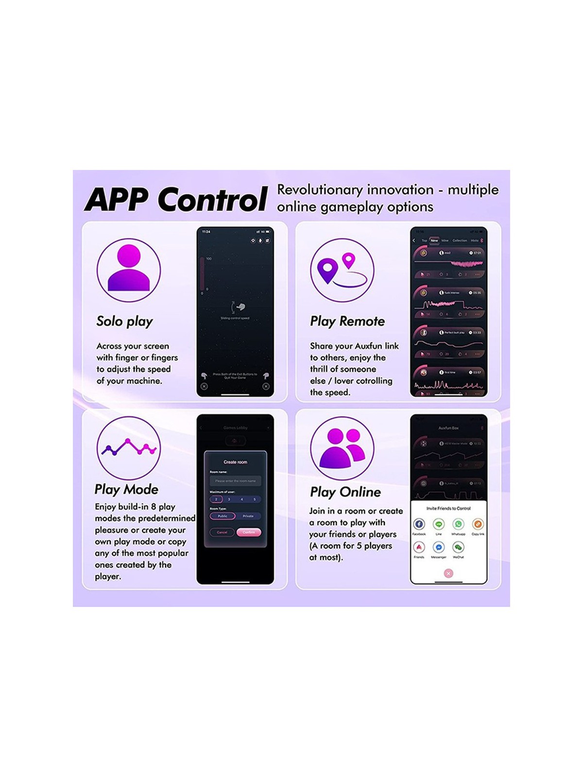 Auxfun Basic Sex Machine App Control With Multi Speed Adjustment Function